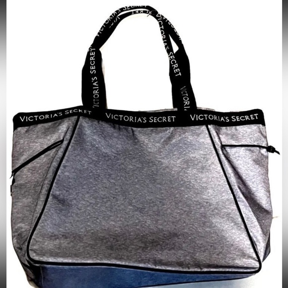 Victoria's Secret | Bags | Nwt Victorias Secret Logo Gray Tote Bag ...